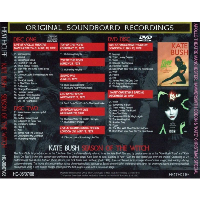 KATE BUSH / SEASON OF THE WITCH 【2CD+DVD】 - BOARDWALK